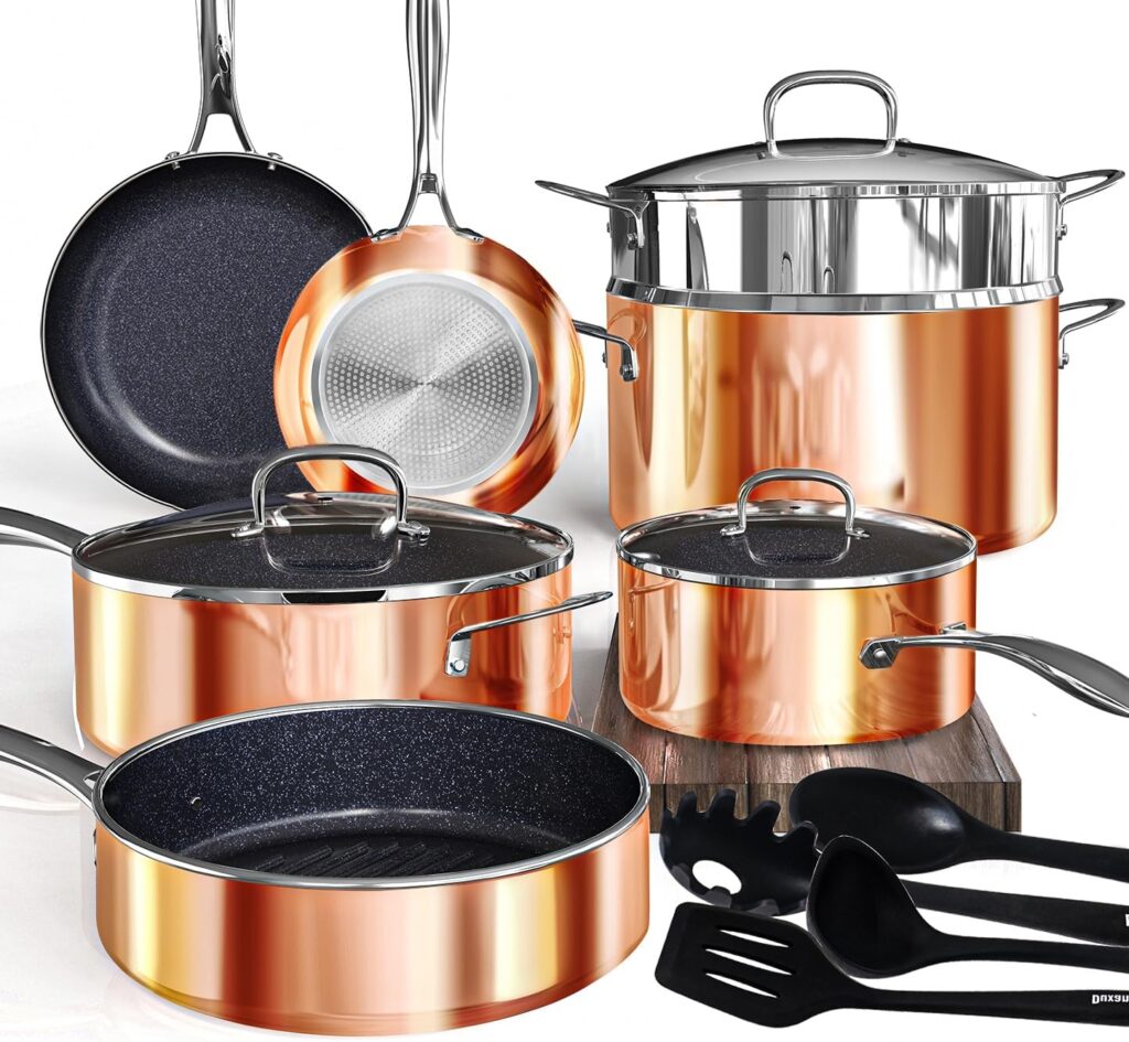kitchen pots and pans with cool-touch handles - Emerald Lifestyle